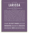 Larissa Personalized Name Meaning Art Prints – Name Stories