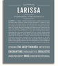 Larissa Personalized Name Meaning Art Prints – Name Stories