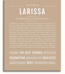 Larissa Personalized Name Meaning Art Prints – Name Stories