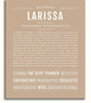 Larissa Personalized Name Meaning Art Prints – Name Stories