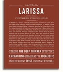 Larissa | Name Art Print – Name Stories