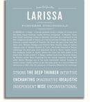 Larissa Personalized Name Meaning Art Prints – Name Stories