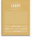 Larry Personalized Name Meaning Art Prints – Name Stories