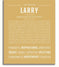 Larry Personalized Name Meaning Art Prints – Name Stories