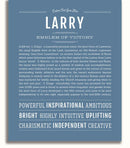 Larry Personalized Name Meaning Art Prints – Name Stories