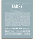 Larry Personalized Name Meaning Art Prints – Name Stories