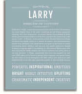 Larry Personalized Name Meaning Art Prints – Name Stories