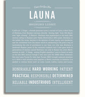 Launa | Name Art Print – Name Stories