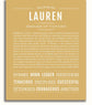 Lauren Personalized Name Meaning Art Prints – Name Stories