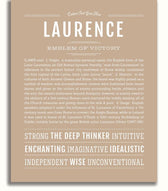 Laurence Personalized Name Meaning Art Prints – Name Stories