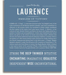 Laurence Personalized Name Meaning Art Prints – Name Stories