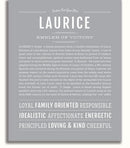 Laurice Personalized Name Meaning Art Prints – Name Stories