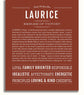 Laurice Personalized Name Meaning Art Prints – Name Stories