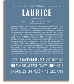 Laurice Personalized Name Meaning Art Prints – Name Stories