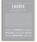 Laurie Personalized Name Meaning Art Prints – Name Stories