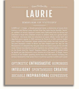 Laurie Personalized Name Meaning Art Prints – Name Stories