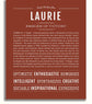 Laurie Personalized Name Meaning Art Prints – Name Stories