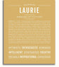 Laurie Personalized Name Meaning Art Prints – Name Stories