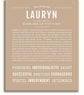 Lauryn | Name Art Print – Name Stories