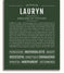 Lauryn Personalized Name Meaning Art Prints – Name Stories