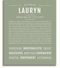 Lauryn | Name Art Print – Name Stories