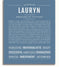 Lauryn Personalized Name Meaning Art Prints – Name Stories