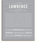 Lawrence Personalized Name Meaning Art Prints – Name Stories