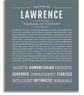 Lawrence Personalized Name Meaning Art Prints – Name Stories