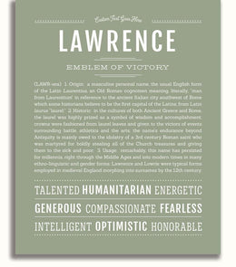 Lawrence | Name Art Print – Name Stories