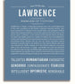 Lawrence Personalized Name Meaning Art Prints – Name Stories