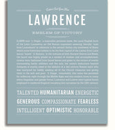 Lawrence Personalized Name Meaning Art Prints – Name Stories