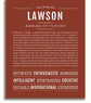Lawson Personalized Name Meaning Art Prints – Name Stories