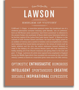 Lawson | Name Art Print – Name Stories