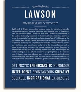Lawson | Name Art Print – Name Stories