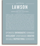 Lawson Personalized Name Meaning Art Prints – Name Stories