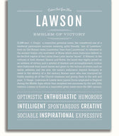 Lawson Personalized Name Meaning Art Prints – Name Stories