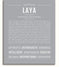 Laya Personalized Name Meaning Art Prints – Name Stories
