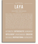 Laya Personalized Name Meaning Art Prints – Name Stories