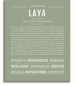 Laya | Name Art Print – Name Stories
