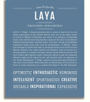 Laya Personalized Name Meaning Art Prints – Name Stories