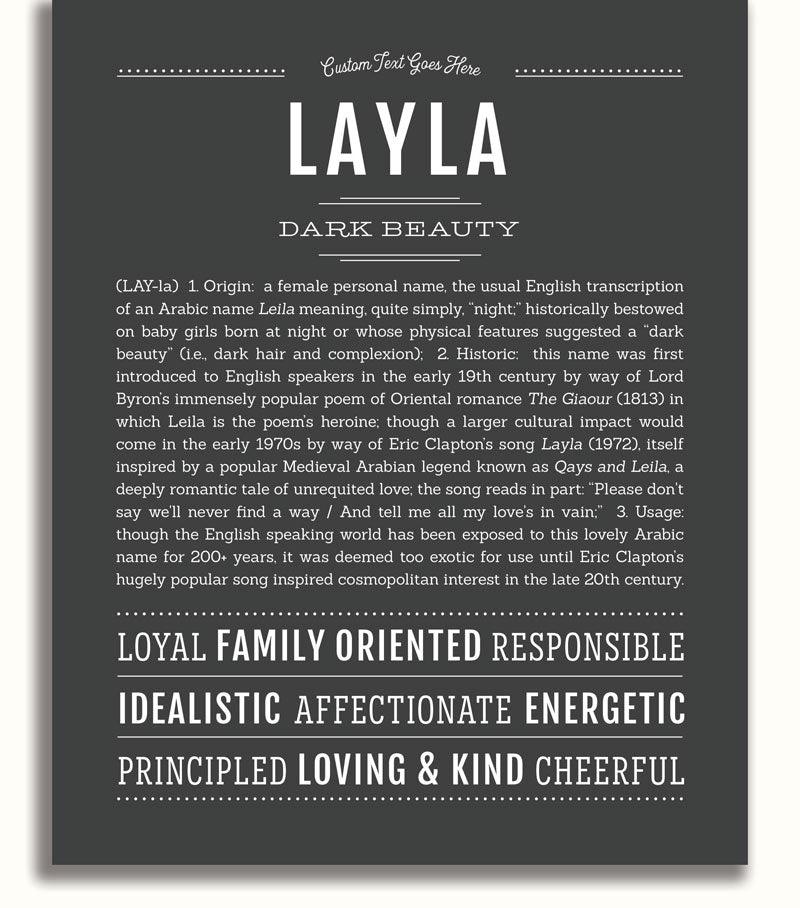 Layla | Name Art Print – Name Stories