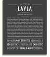 Layla Personalized Name Meaning Art Prints – Name Stories