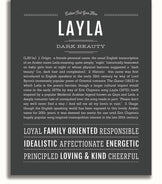 Layla Personalized Name Meaning Art Prints – Name Stories