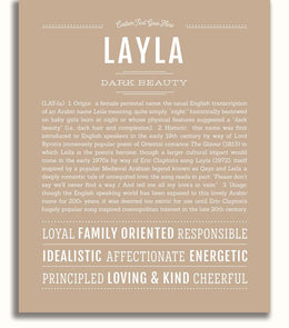 Layla | Name Art Print – Name Stories