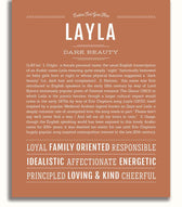 Layla Personalized Name Meaning Art Prints – Name Stories