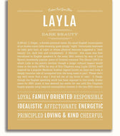 Layla Personalized Name Meaning Art Prints – Name Stories