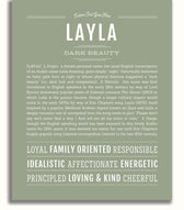 Layla Personalized Name Meaning Art Prints – Name Stories
