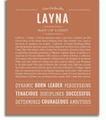 Layna Personalized Name Meaning Art Prints – Name Stories