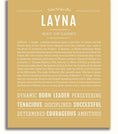 Layna Personalized Name Meaning Art Prints – Name Stories