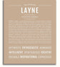 Layne Personalized Name Meaning Art Prints – Name Stories